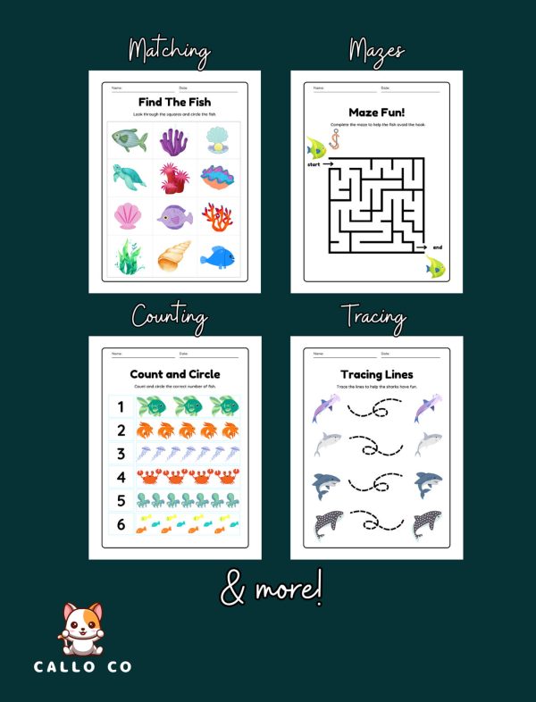 Under the Sea ABCs: Activity Book | Preschool Worksheets | Callo Co